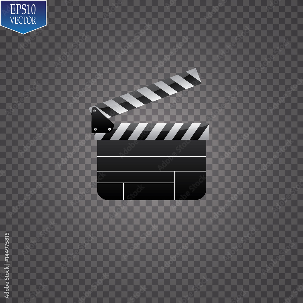 Movie clapper on a transparent background Stock Vector | Adobe Stock