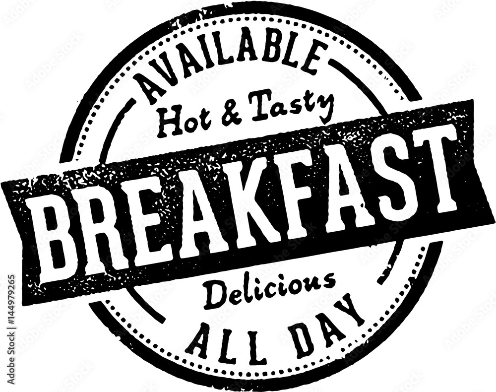 Breakfast Served All Day Menu Stamp Stock Vector | Adobe Stock
