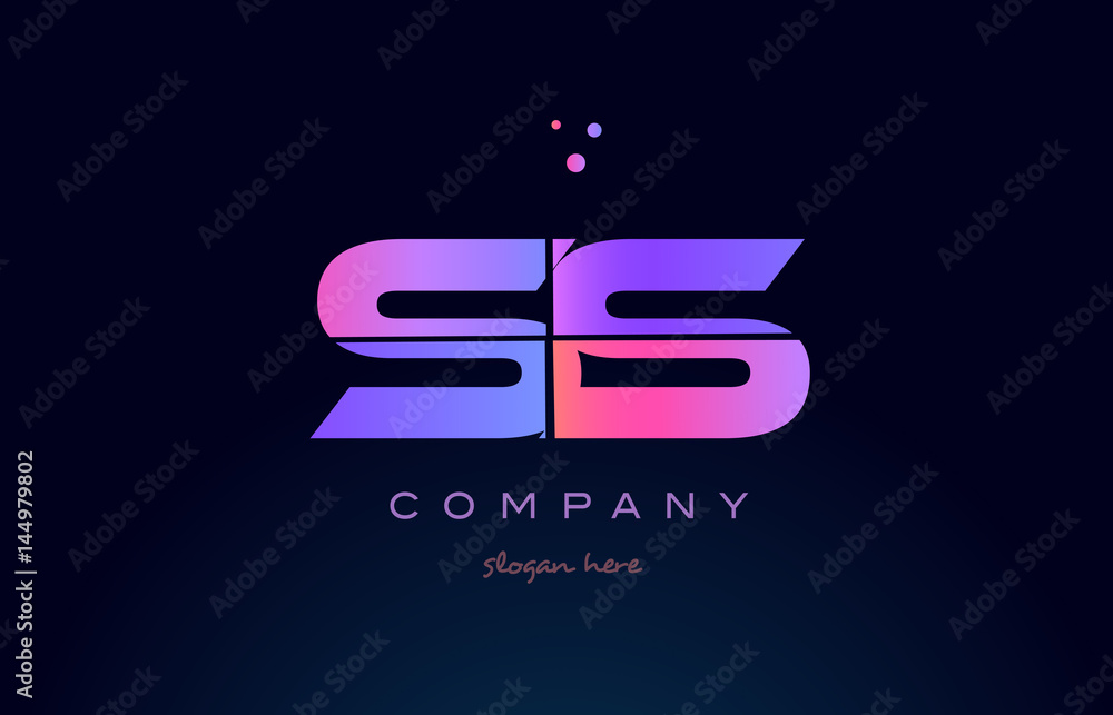 ss s s creative blue pink purple alphabet letter logo icon design Stock ...