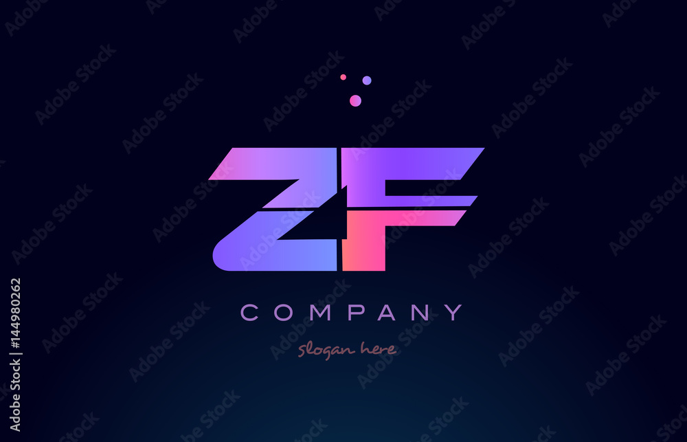zf z f creative blue pink purple alphabet letter logo icon design Stock ...