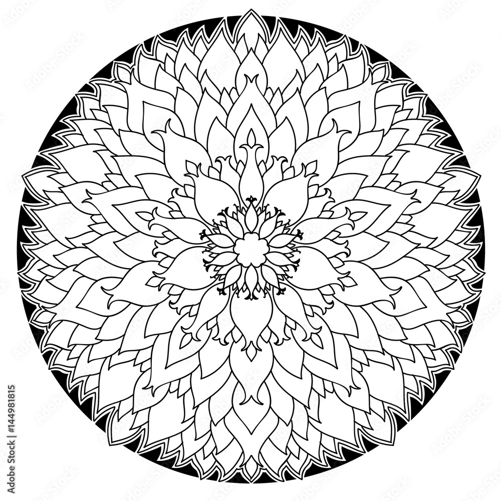 Fleur Mandala Stock Vector | Adobe Stock