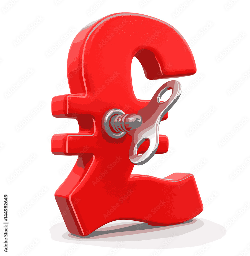 Pound Sign with winding key. Image with clipping path Stock Vector ...