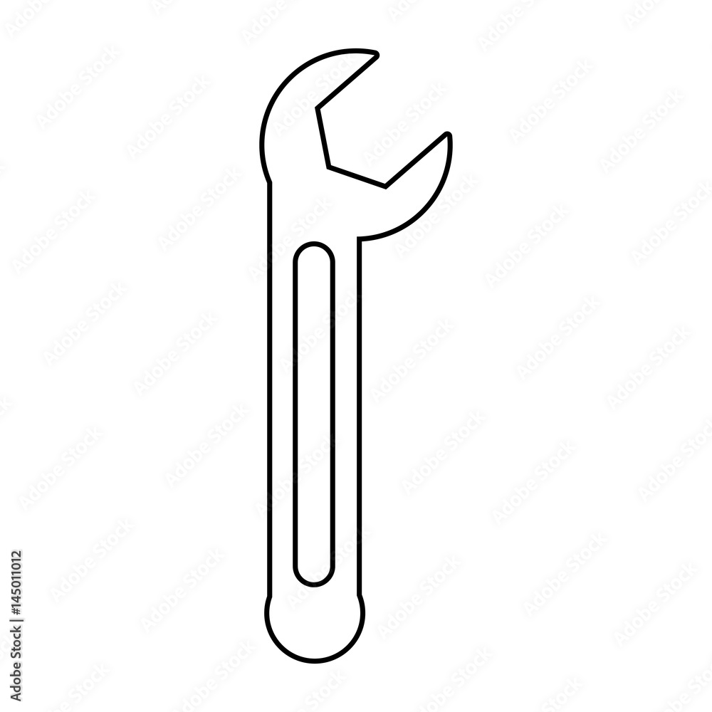 spanner tool equipment outline vector illustration eps 10 Stock Vector ...