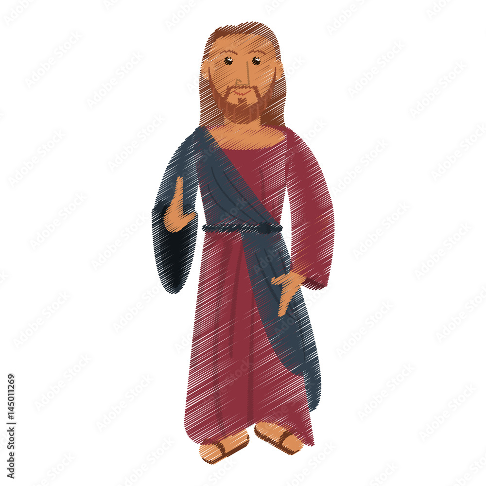 drawing jesus christ christianity design vector illustration eps 10 ...