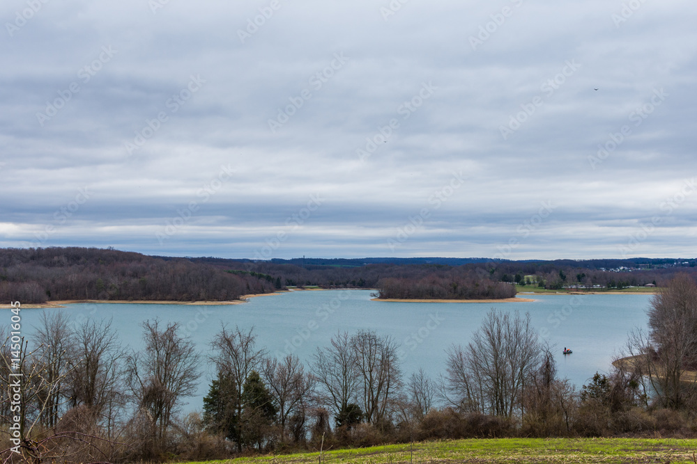 lake marburg in codorus state park, in hanover, pennsylvania in spring ...