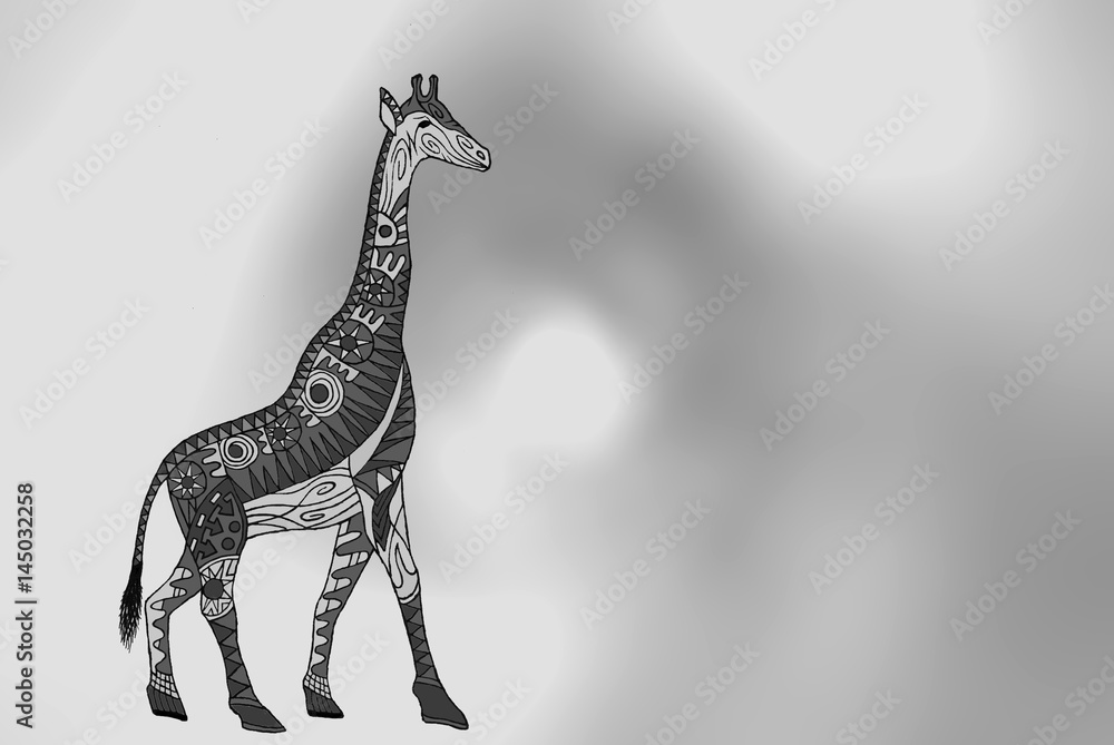 Abstract Giraffe Drawing