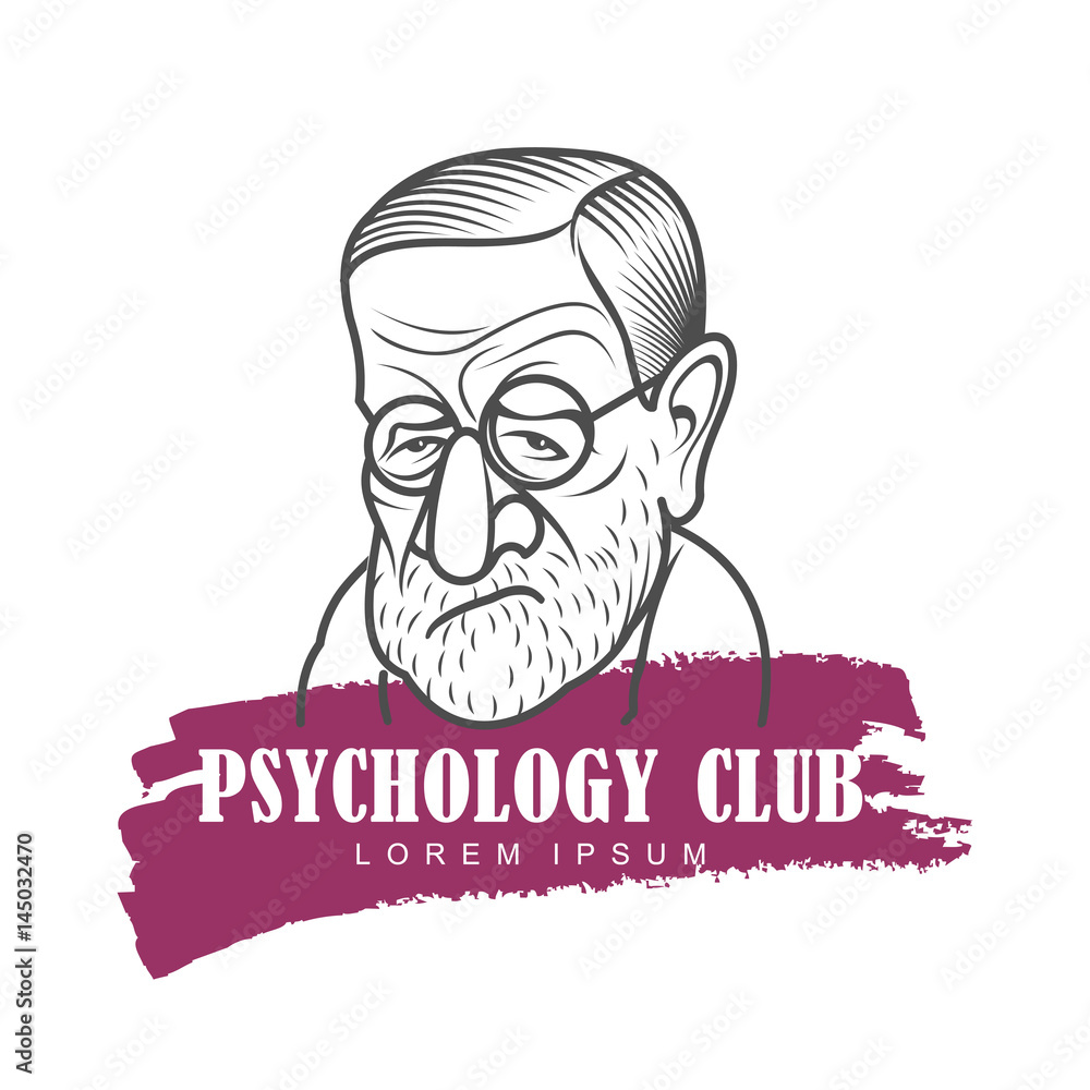 Cartoon caricature portrait of Sigmund Freud Stock Vector | Adobe Stock