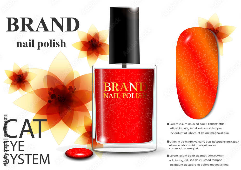 eps 10 vector advertising presentation poster of gel nail polish with ...
