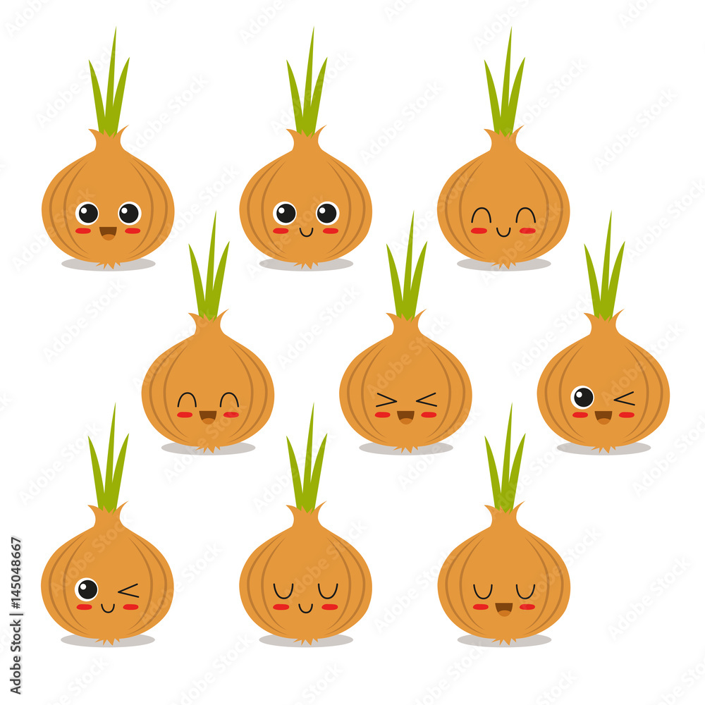 Onion character collection Stock Vector | Adobe Stock