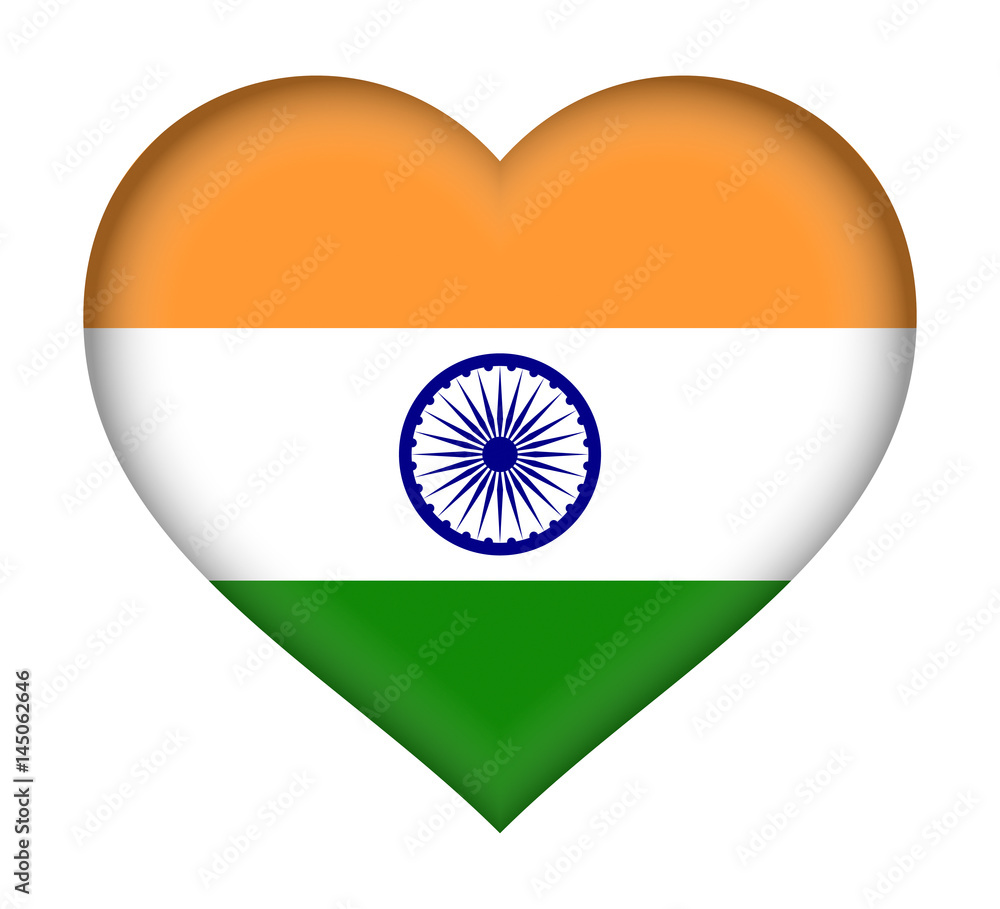 Flag of India Heart. Stock Illustration | Adobe Stock