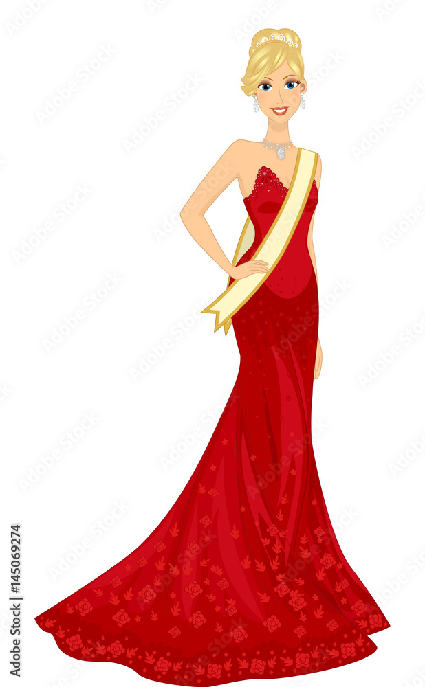 Girl Beauty Pageant Winner Stock Vector | Adobe Stock