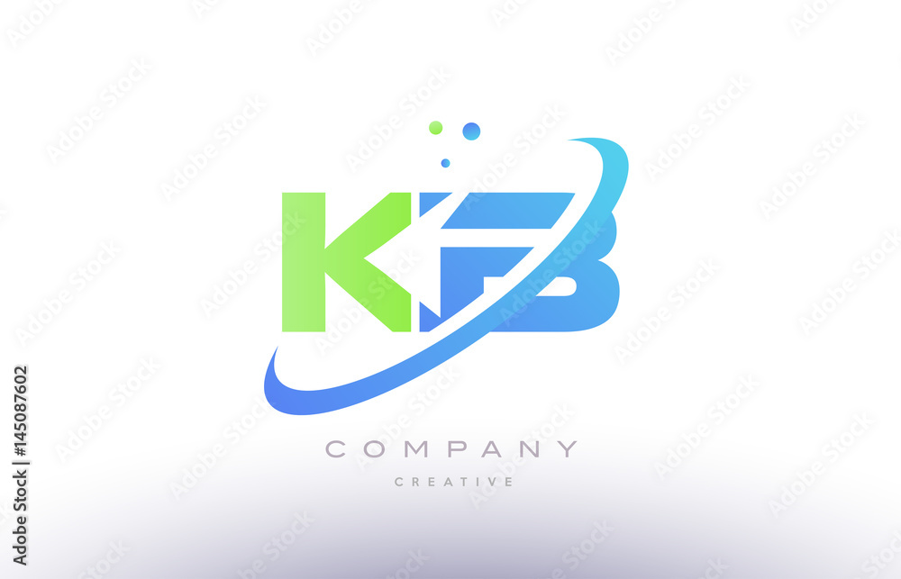 kb k b alphabet green blue swoosh letter logo icon design Stock Vector ...