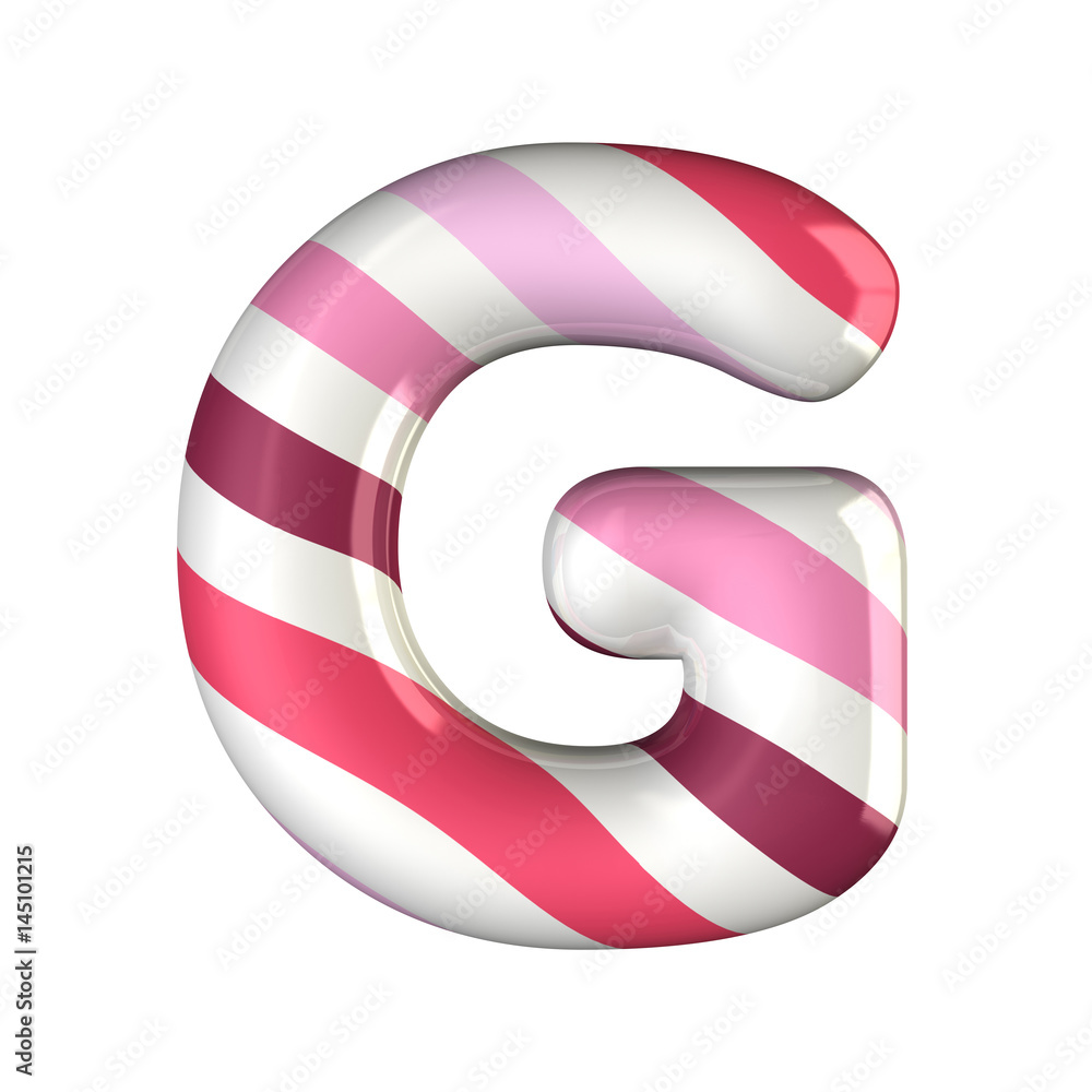 3D birthday letter G candy concept isolated with clipping path Stock ...