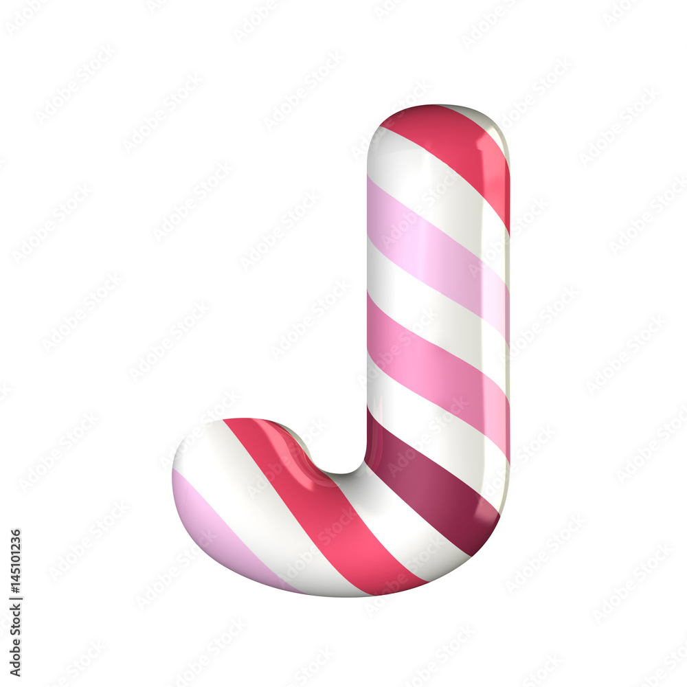 3d Birthday Letter J Candy Concept Isolated With Clipping Path Stock Illustration Adobe Stock