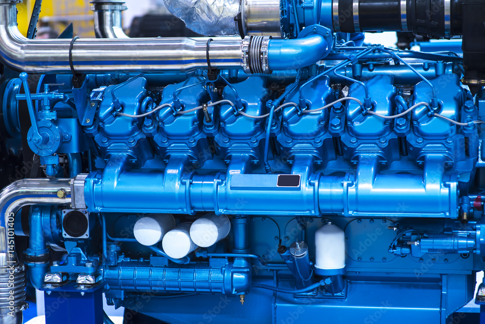 supply system for diesel fuel, clean motor block, diesel engine detail ...