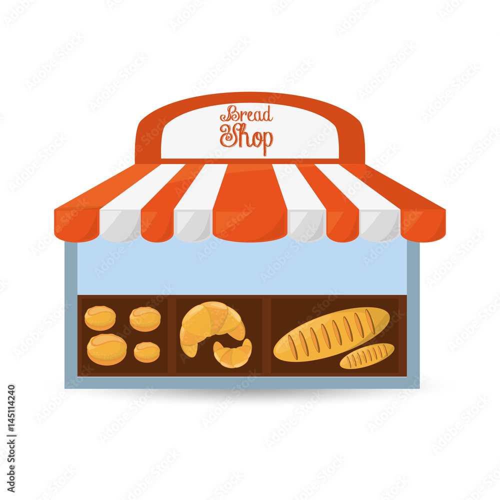 bread shop store product vector illustration eps 10 Stock Vector ...