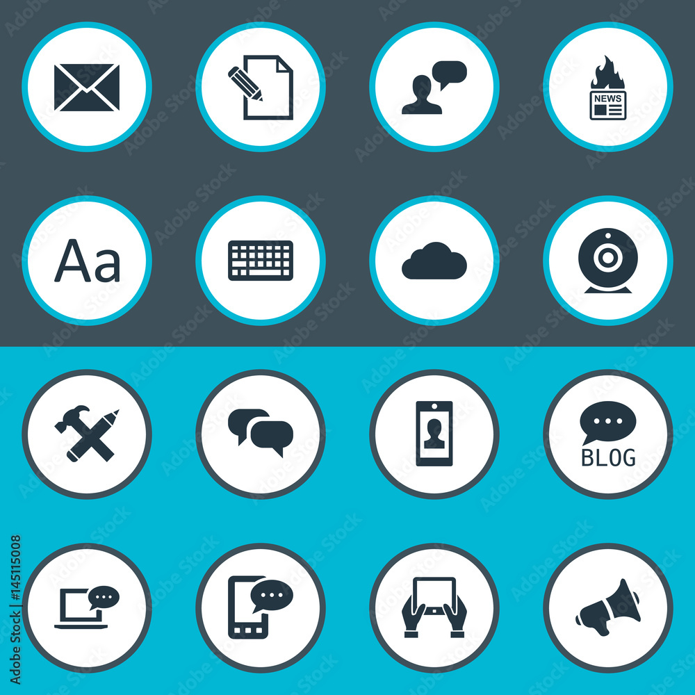 Vector Illustration Set Of Simple Blogging Icons. Elements Man ...