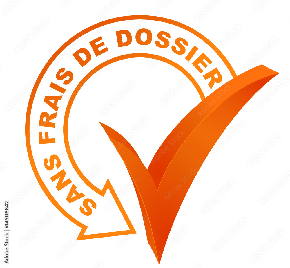 sans frais de dossier sur symbole validé orange Stock-Vektorgrafik ...