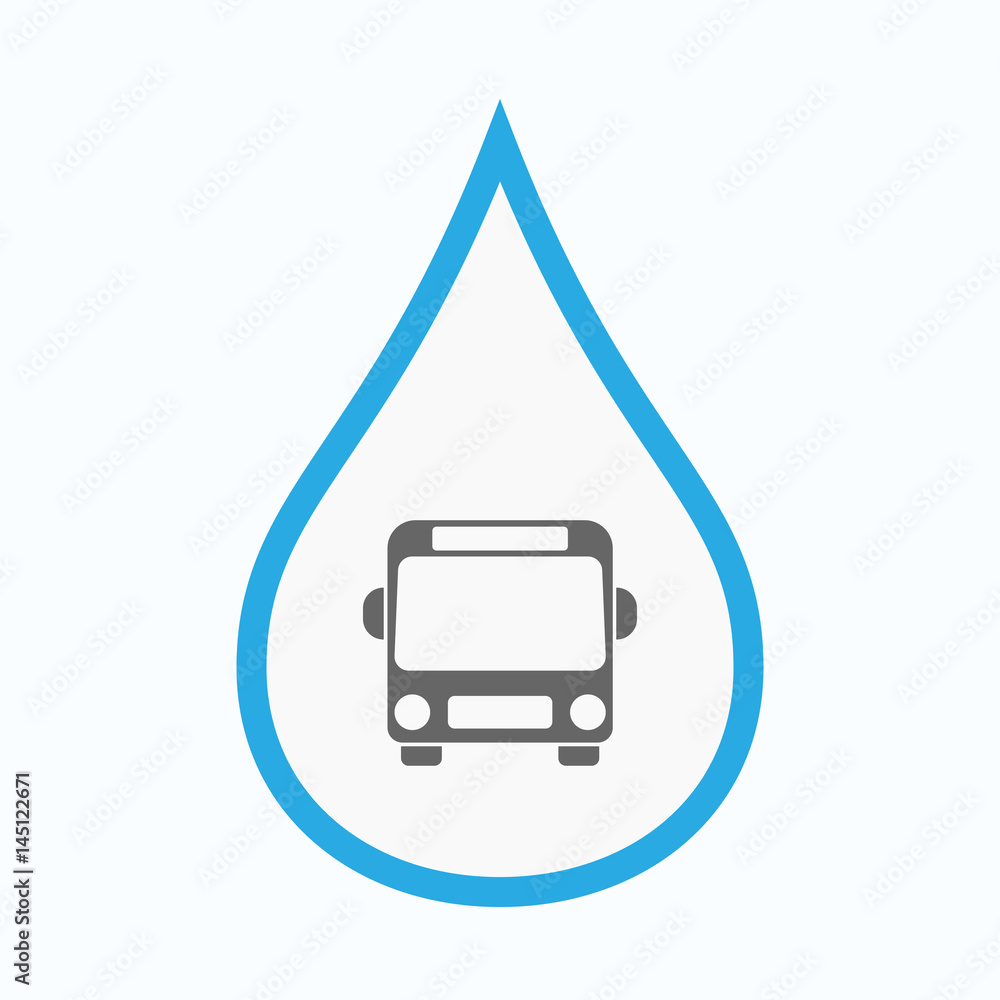 Isolated water drop with a bus icon Stock Vector | Adobe Stock
