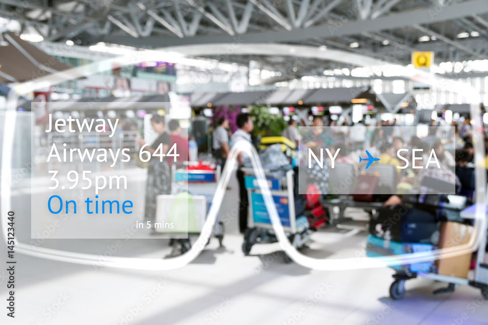 Augmented reality marketing and smart AR glasses concept. Customer ...