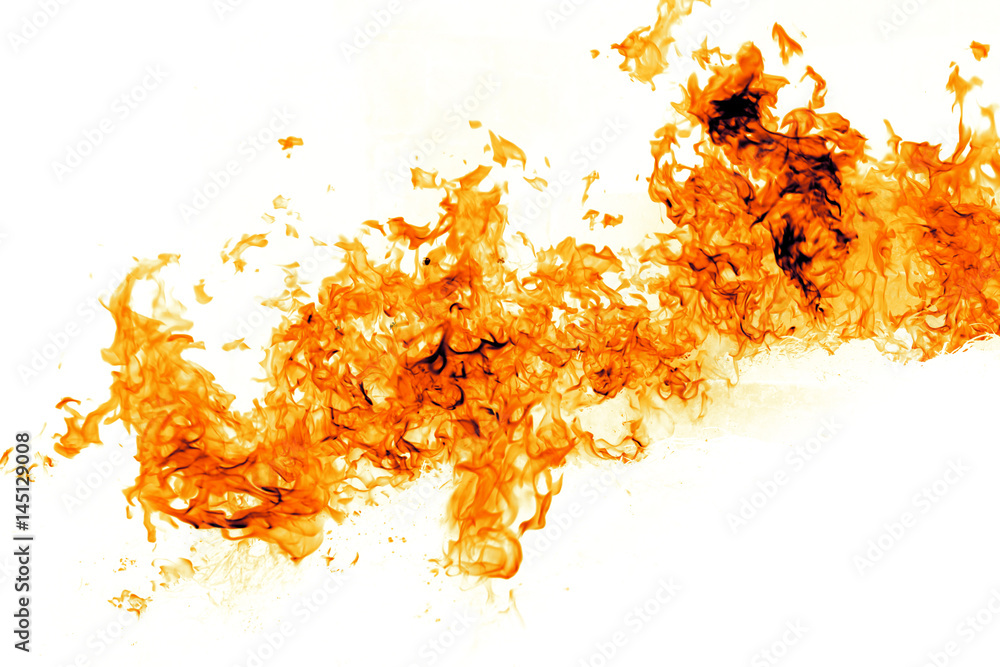 Fuoco o Fiamme isolato su sfondo bianco Stock Photo | Adobe Stock