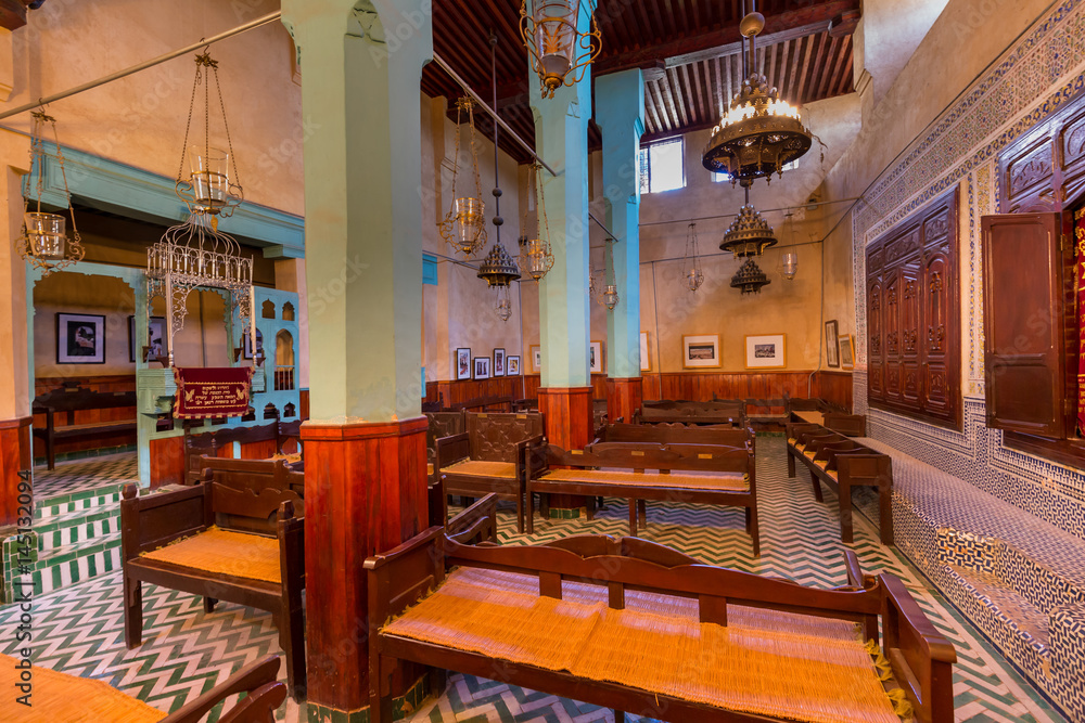The Jewish Synagogue Ibn Danan in Fes Medina, Morocco Stock Photo ...