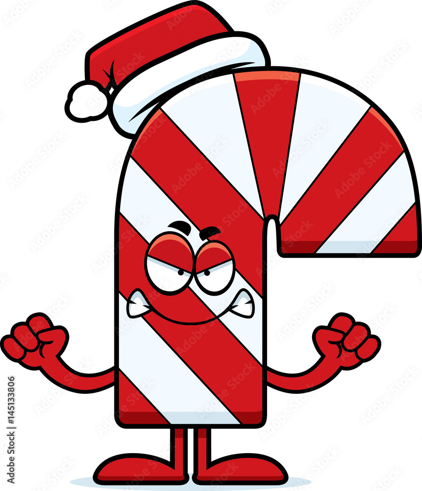 Angry Cartoon Candy Cane Stock Vector | Adobe Stock