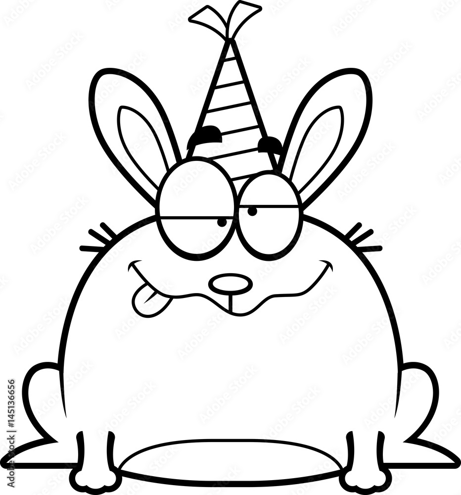 Cartoon Rabbit Drunk Party Stock Vector | Adobe Stock