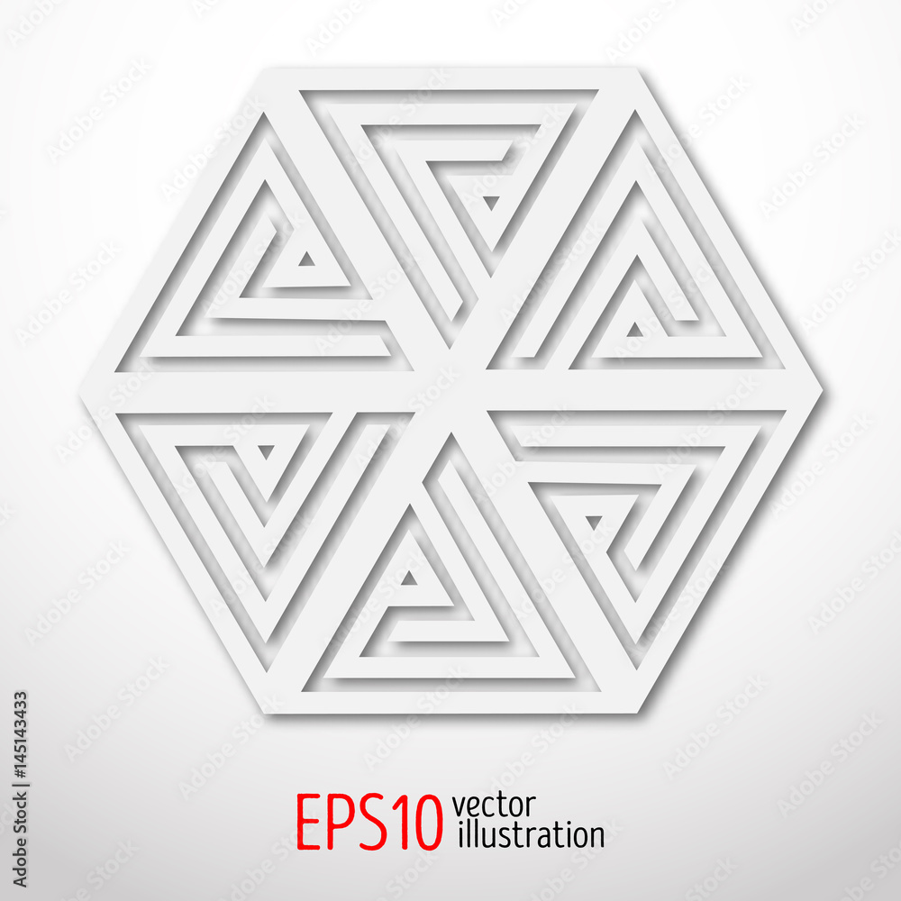 Magic white wheel with pattern inside 3d . Sacral geometry figure ...