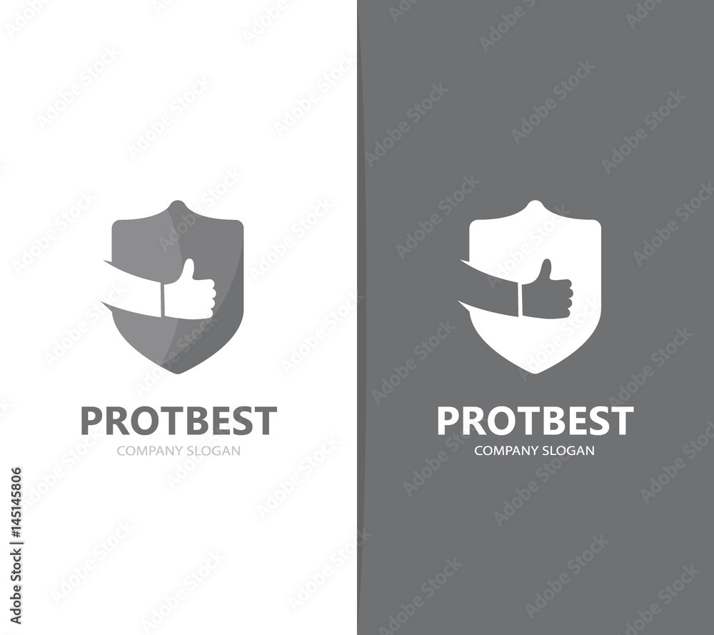 Vector of shield and like logo combination. Security and best symbol or ...