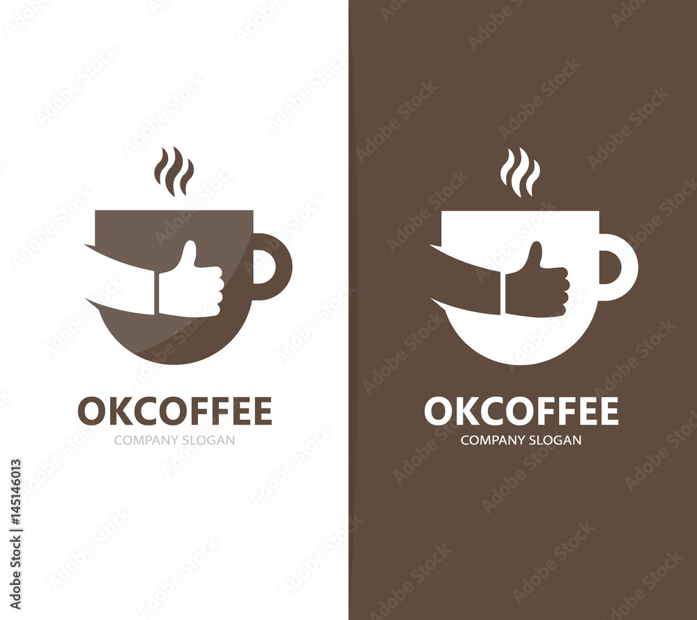 Vector of coffee and like logo combination. Drink and best symbol or ...