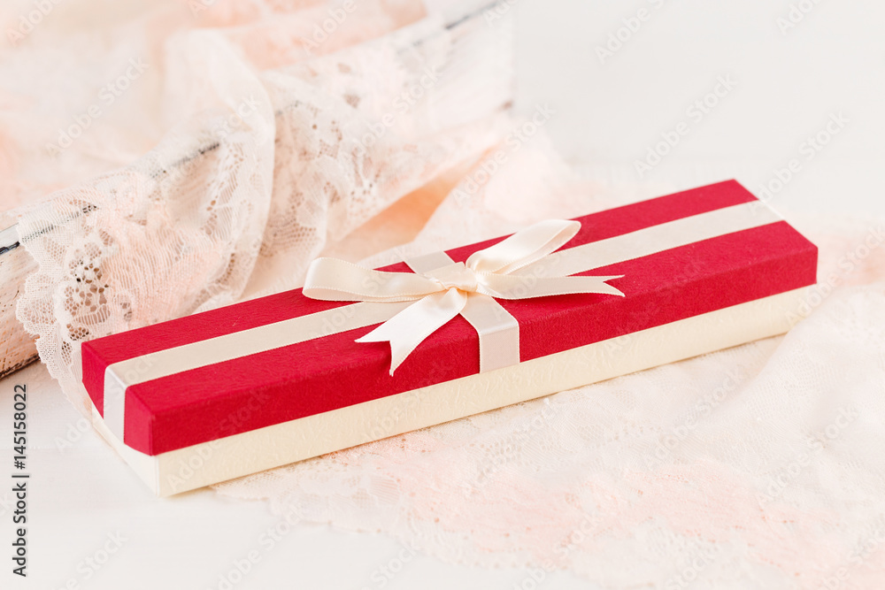 Long gift box for jewelry Stock Photo | Adobe Stock