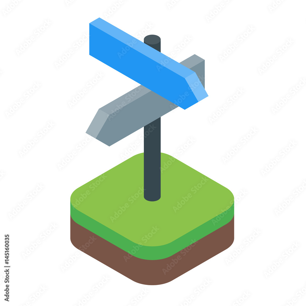 Directional sign isometric with arrows vector isolated Stock Vector ...