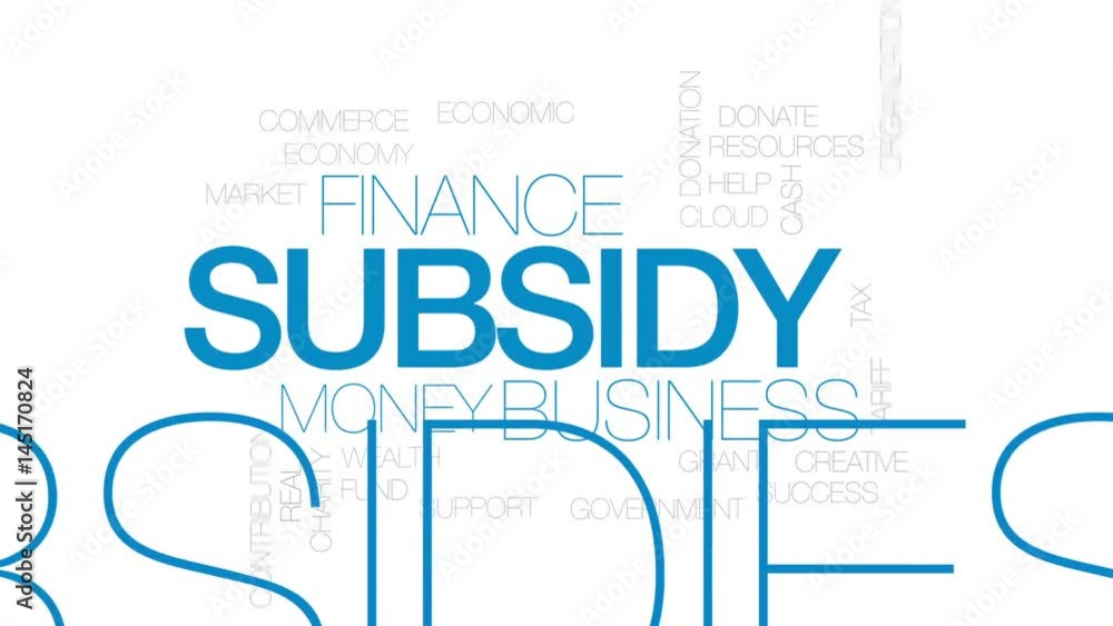 Subsidy animated word cloud, text design animation. Kinetic typography ...