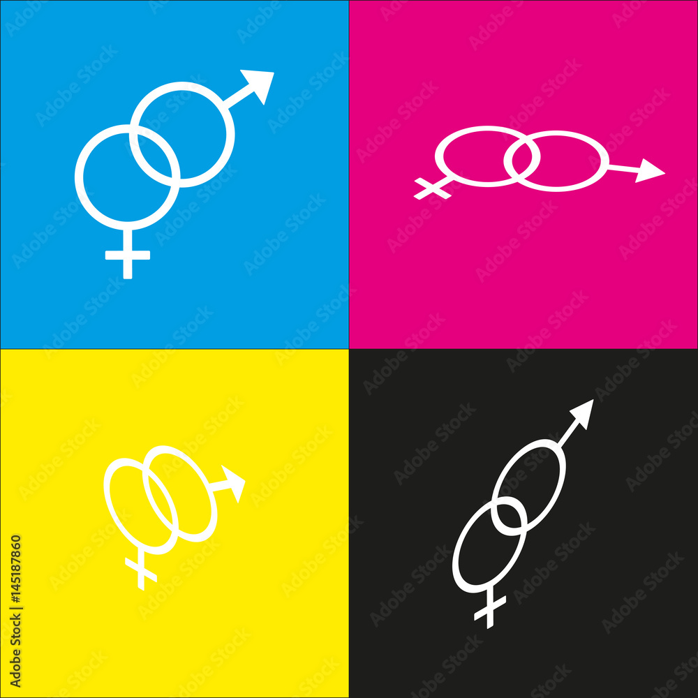 Vecteur Stock Sex Symbol Sign Vector White Icon With Isometric