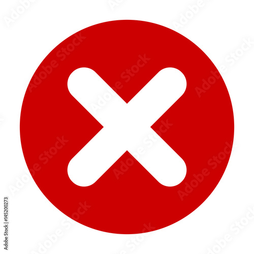 Flat round X mark red icon, button. Cross symbol isolated on white ... Flat round X mark red icon, button. Cross symbol isolated on white ...
