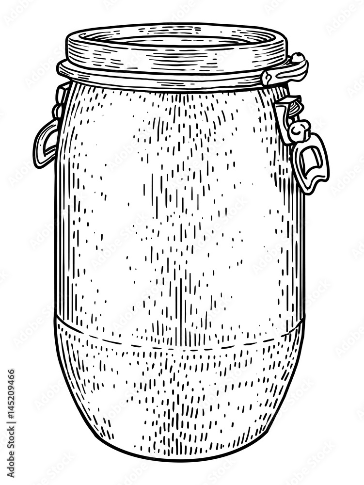 Plastic drum illustration, drawing, engraving, ink, line art, vector ...