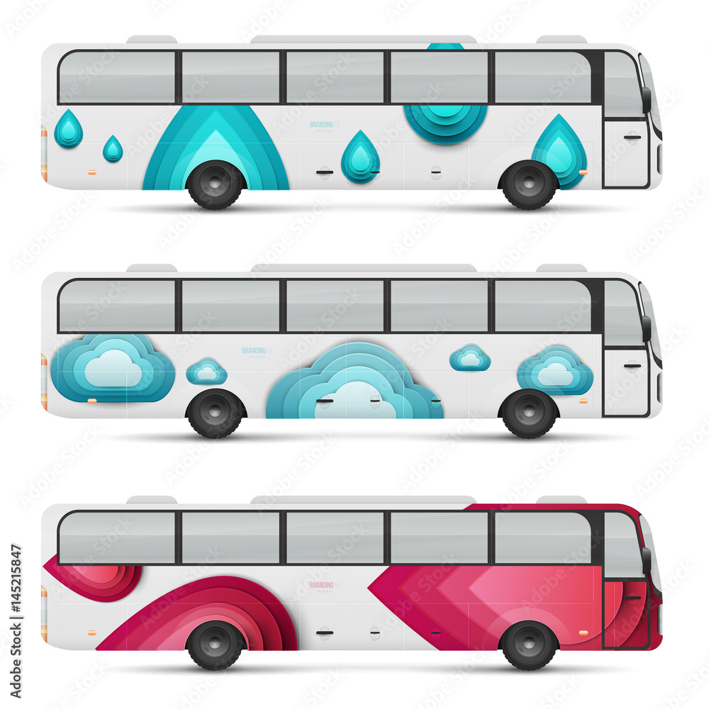 Branding design of passenger bus. Templates for transport. Mock up for ...