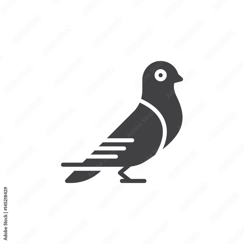 Carrier pigeon icon vector, filled flat sign, solid pictogram isolated ...