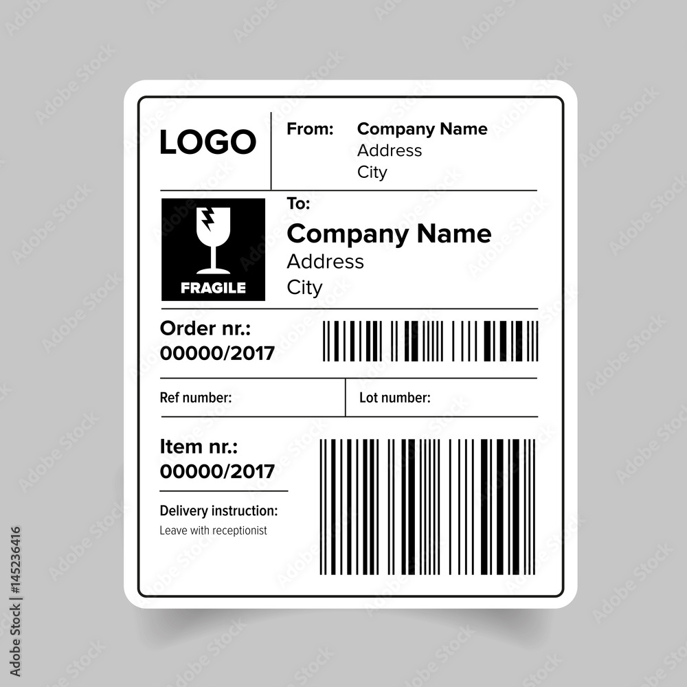 Shipping label template Stock Vector | Adobe Stock