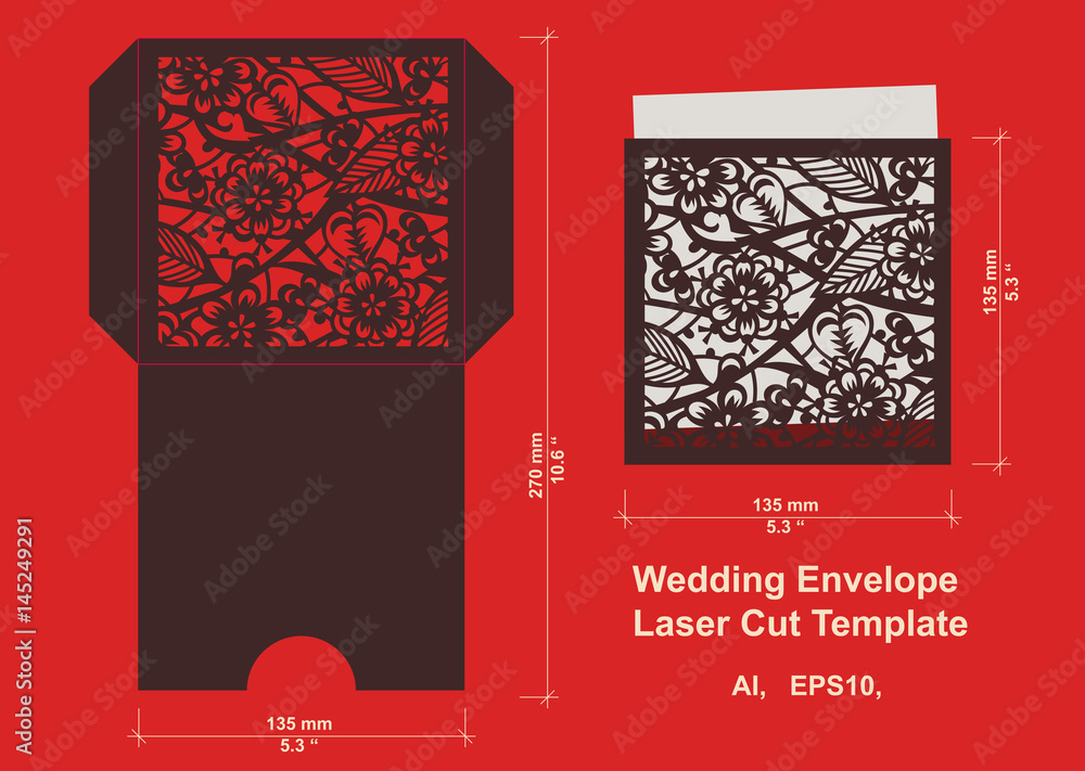 Laser cut vector template Stock Vector | Adobe Stock