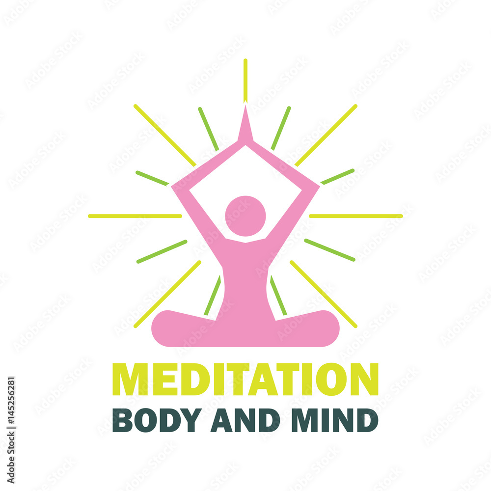 yoga logo with text space for your slogan / tagline, vector ...
