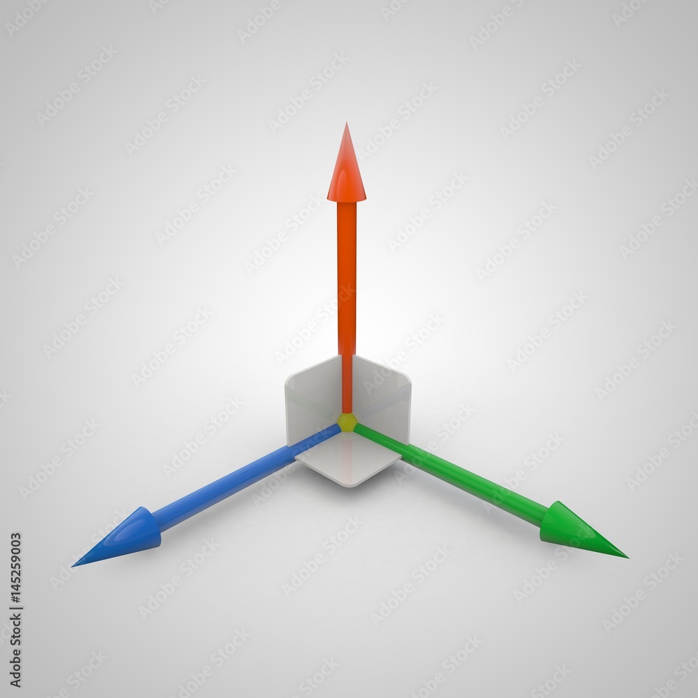 3D illustration of 3D coordinate axis Stock Illustration | Adobe Stock