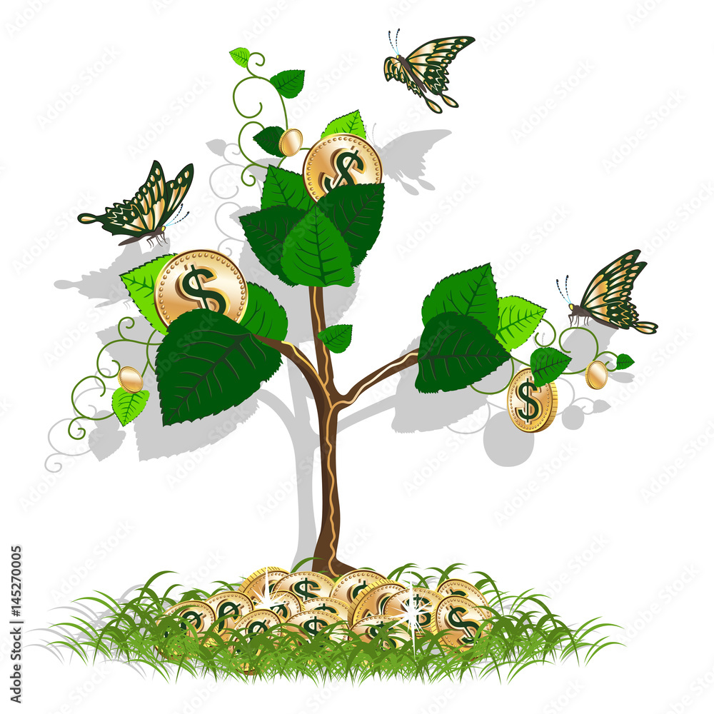 Money Tree Vector illustration Stock Vector | Adobe Stock