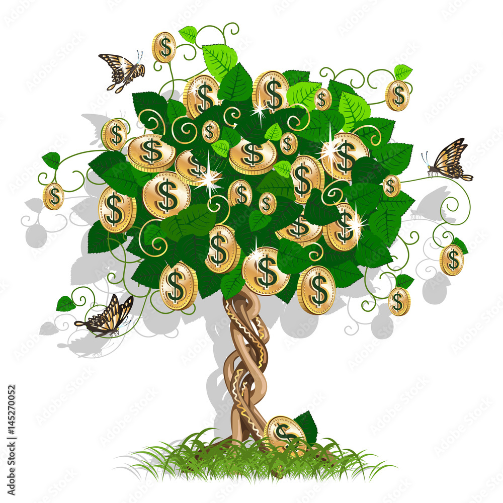 Money Tree Vector illustration Stock Vector | Adobe Stock