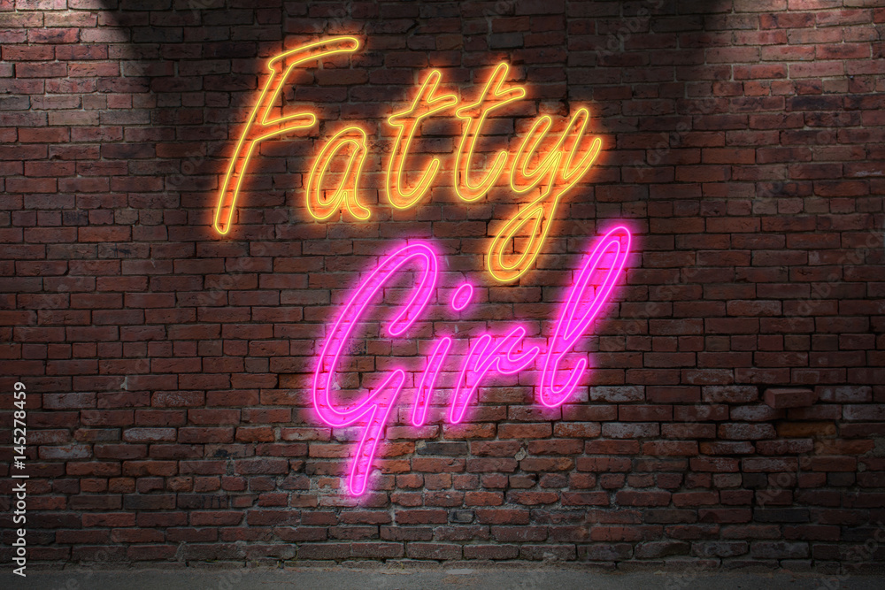Neon Fatty Girl Stock Illustration | Adobe Stock