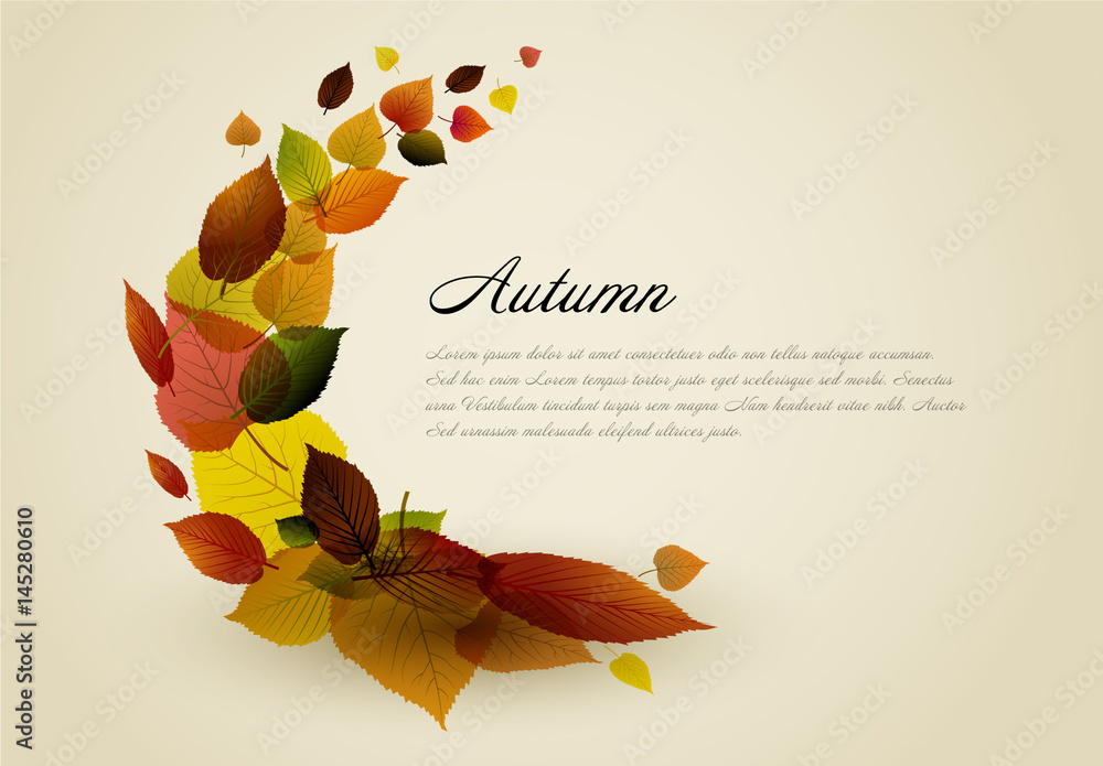Autumn Leaves Card Layout 1 Stock Template | Adobe Stock