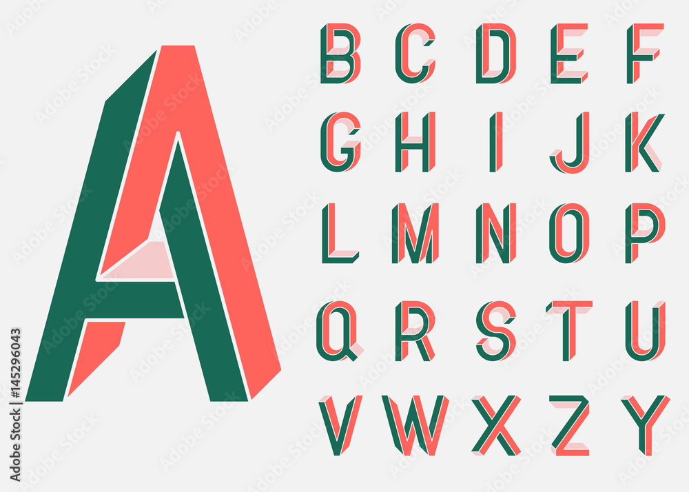 Impossible shape font Stock Vector | Adobe Stock