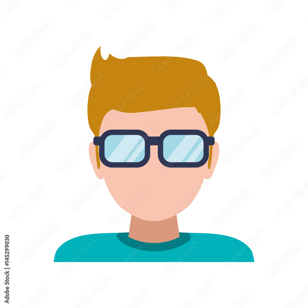 man faceless glasses avatar vector icon illustration Stock Vector ...