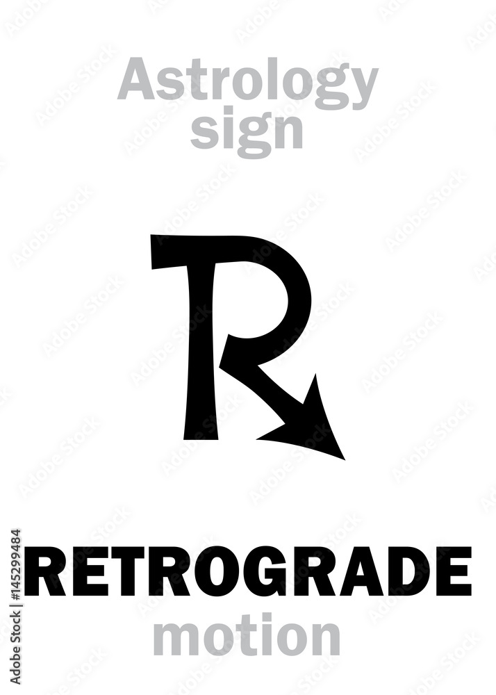 Astrology Alphabet: RETROGRADE motion (Regression). Hieroglyphics ...